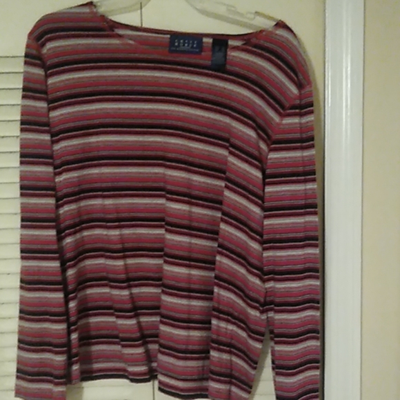 Tops | Xl Long Sleeve Striped Multi Colored Tee | Poshmark